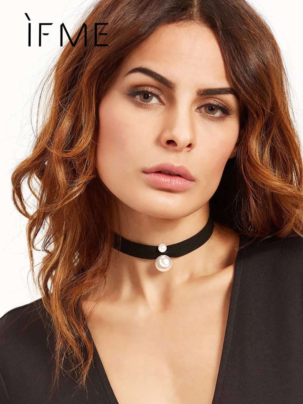 If Me Fashion Cloth Lace Tattoo Choker Necklaces Simulated Pearl ...