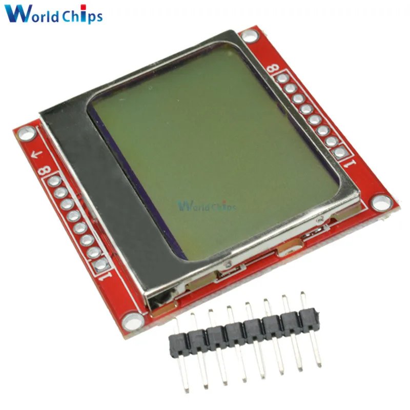 Módulo lcd display monitor branco backlight adaptador pcb 84*48 84x48 ...