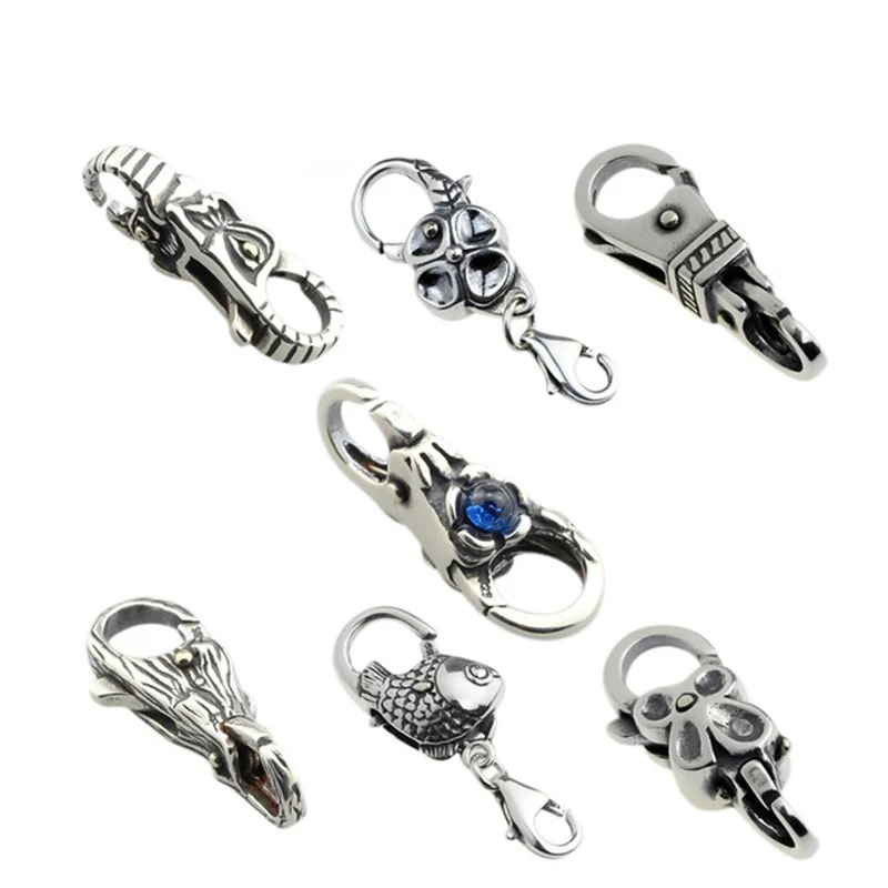 925 Sterling Silver Charms Tree Castle Fish Flower Locks Lobster Clasp ...
