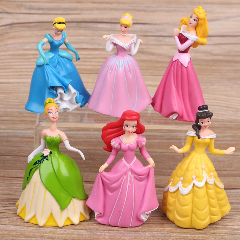 Disney Toys 6pcs/set Princess Snow White Cinderella Ariel Bell Pvc ...
