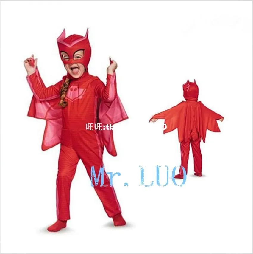 Cute Superhero PJ Masks Cape Set Gekko Owlette Catboy Kids Costume ...