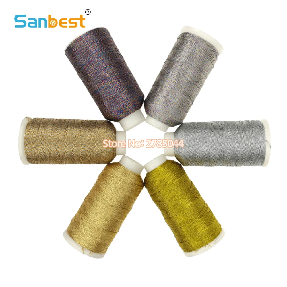 Sanbest 6 Strands Metallic threads Gold Bright Shiny Effect Jewellery ...