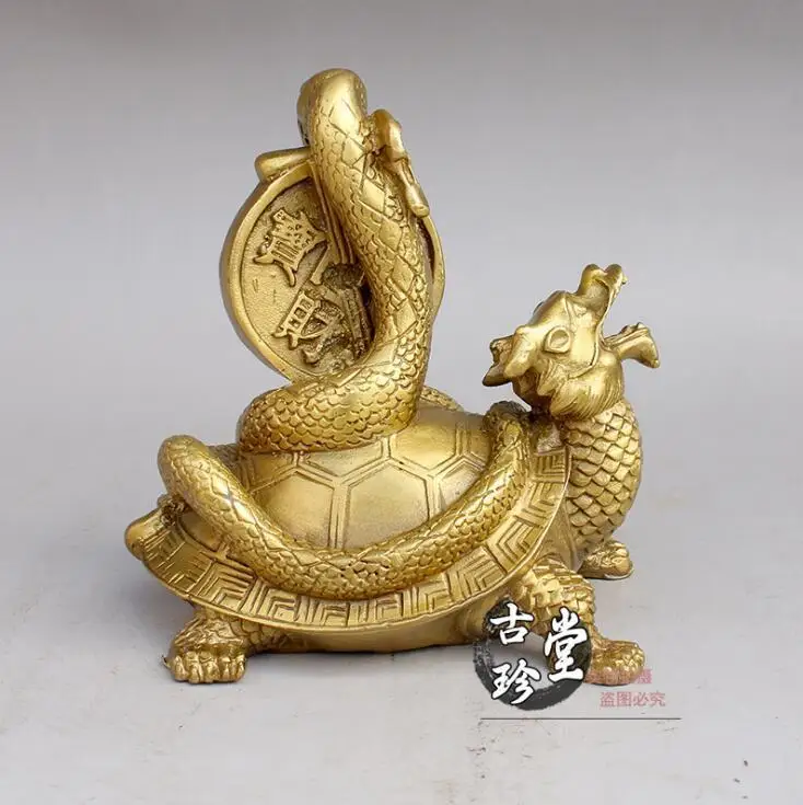 China Royal Pure Copper God Animal Basaltic Turtle Tortoise Snake Art ...