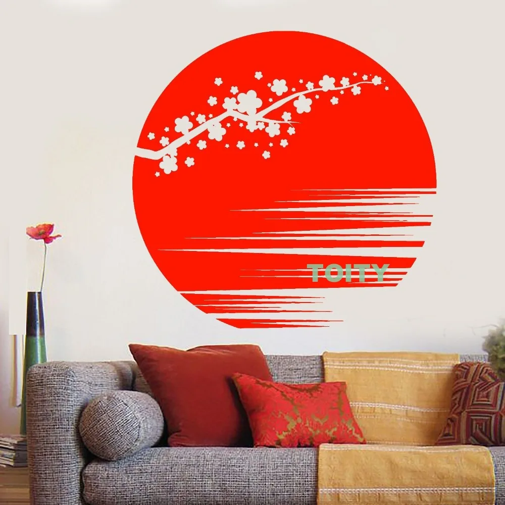 Aliexpress.com : Buy Vinyl Wall Decal Sun Beautiful Sakura Flower ...