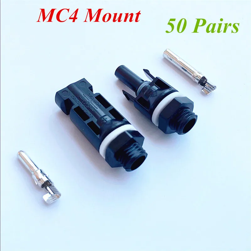50 Pairs X Panel Mount MC 4 Connectors For Inverter/ Battery / Combiner ...