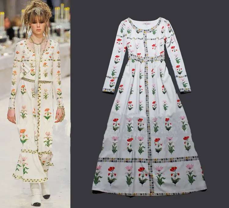 2012 A/W Collection Ladies' Long Sleeve Prints Maxi Dresses Brand ...