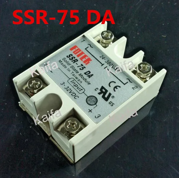 1 Piece Solid State Relay SSR DC Control AC SSR 75 DA 3 32V DC To 24 ...