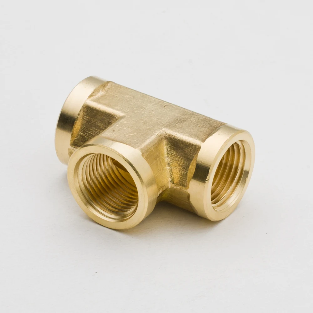 3720 2pcs 3 Way Connector Metal Brass Hose Pipe Fitting Forged Tee 1/8 ...