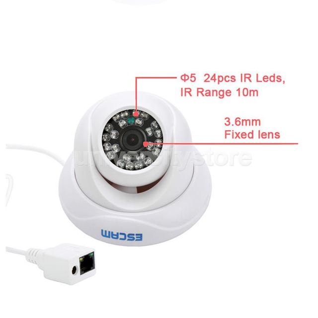 ESCAM IP Camera 1080x720P 3.6mm 1.0M HD P2P IR CCTV Onvif Security UK ...