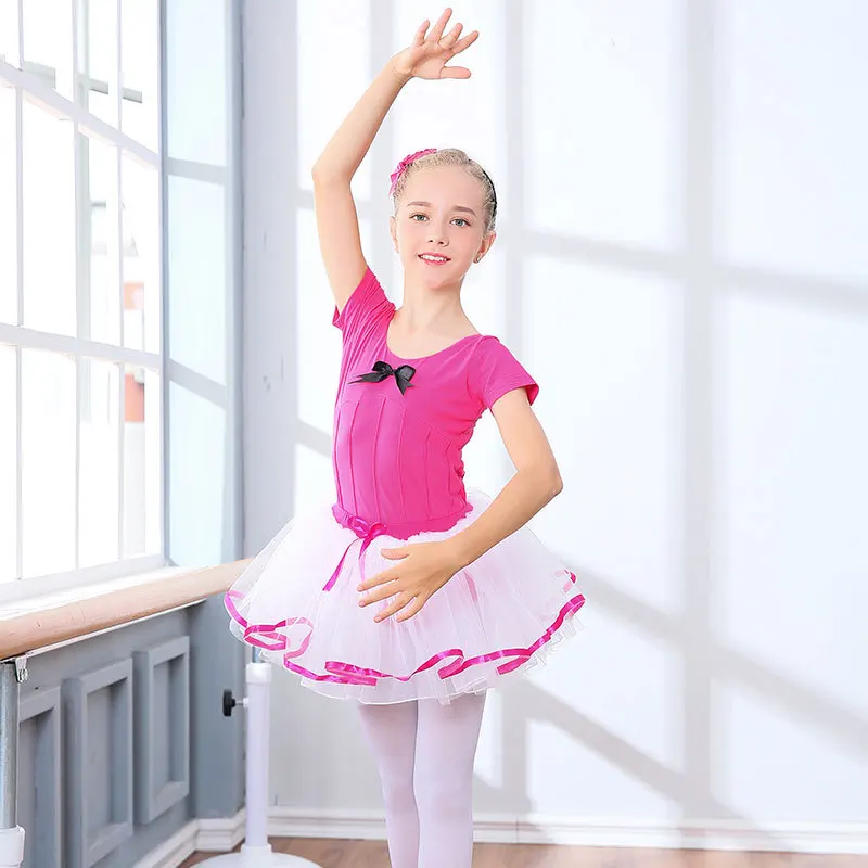2 16Y Girls Ballet Dress Kids Ballet Dance Costume Pink/Purple Bodysuit ...