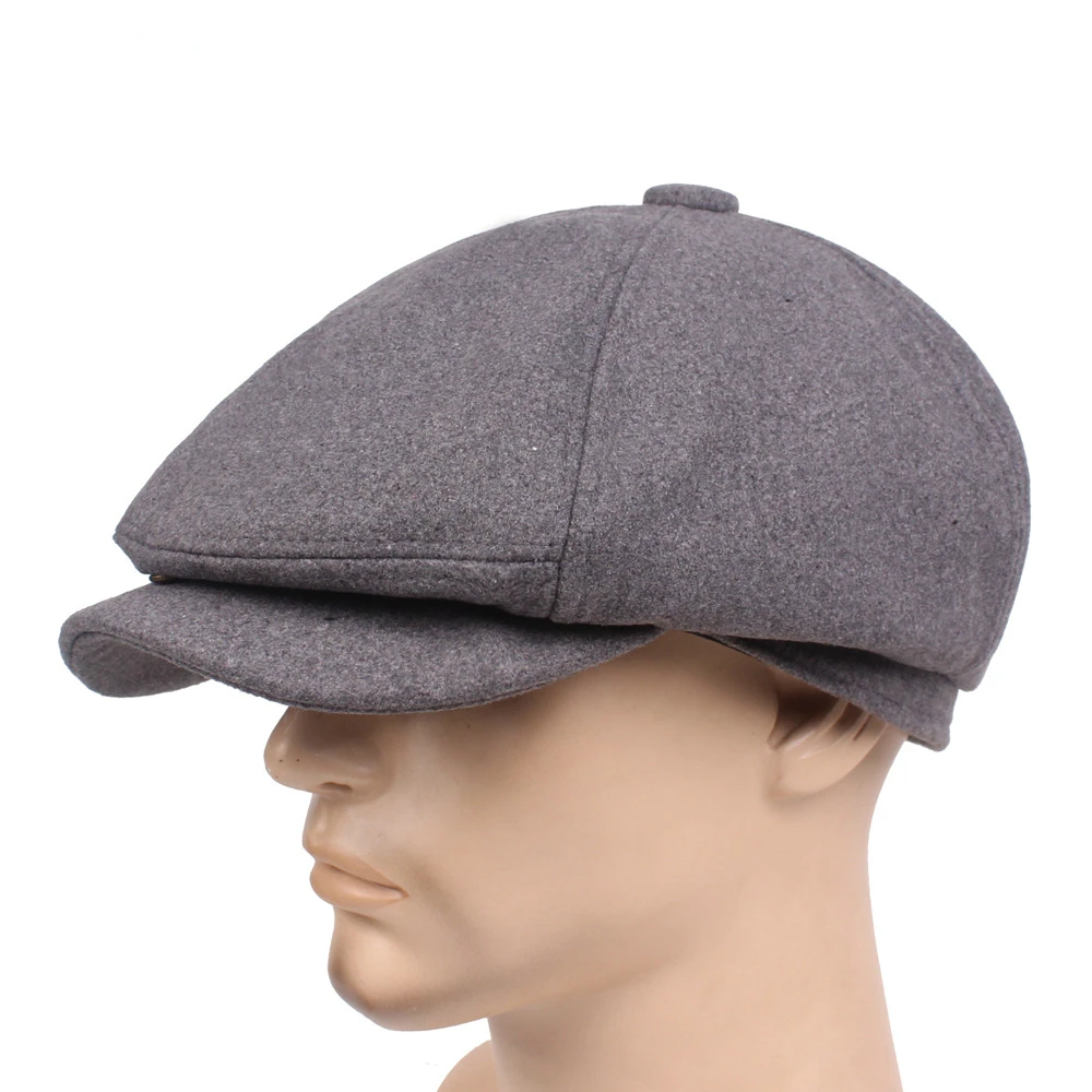 Adjustable Octagonal Beret for Men Women Outdoor Newsboy Cap Bone Brim ...