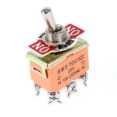 AC250V 15A ON/OFF/ON DPDT 6 Screw Terminals Locking Toggle Switch ...