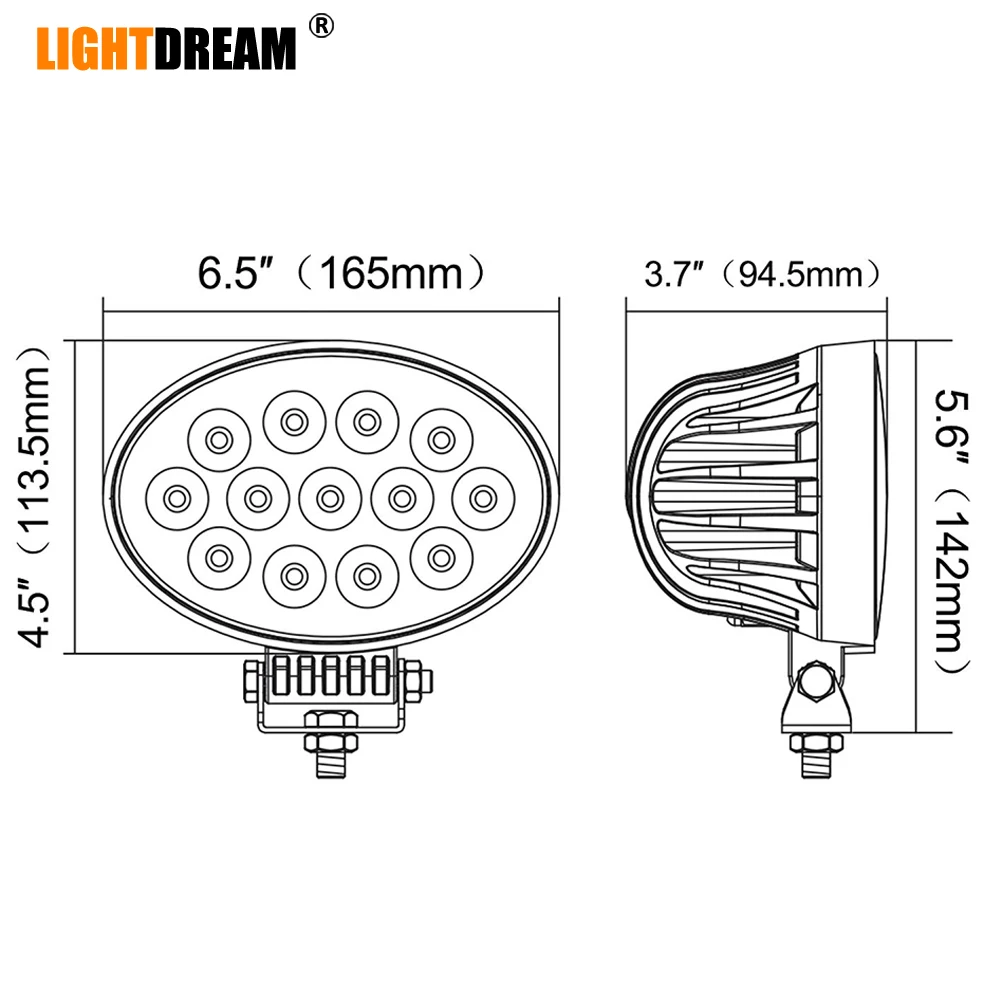 Lampu Kerja Led 65W Oval Besar 12V 24V Lampu Sorot Untuk, 54% OFF