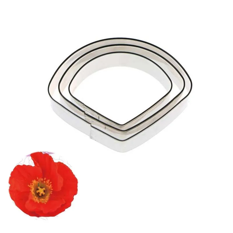 3pcs/set Corn Poppy Flower petal Stainless Steel Cookie Cutter Fondant ...