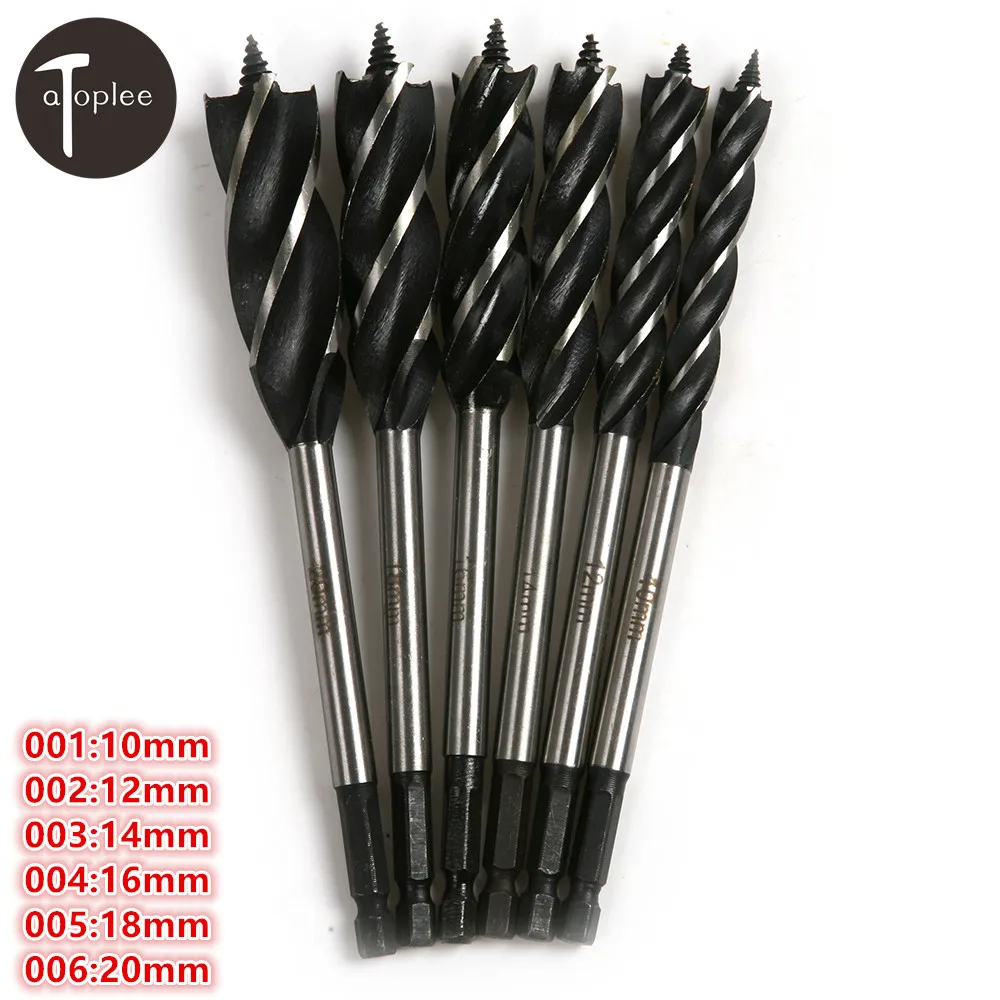 1PCS 10mm 20mm Four Slot Four Blade Sharp Drill Bit 6.35mm Hex Handle ...