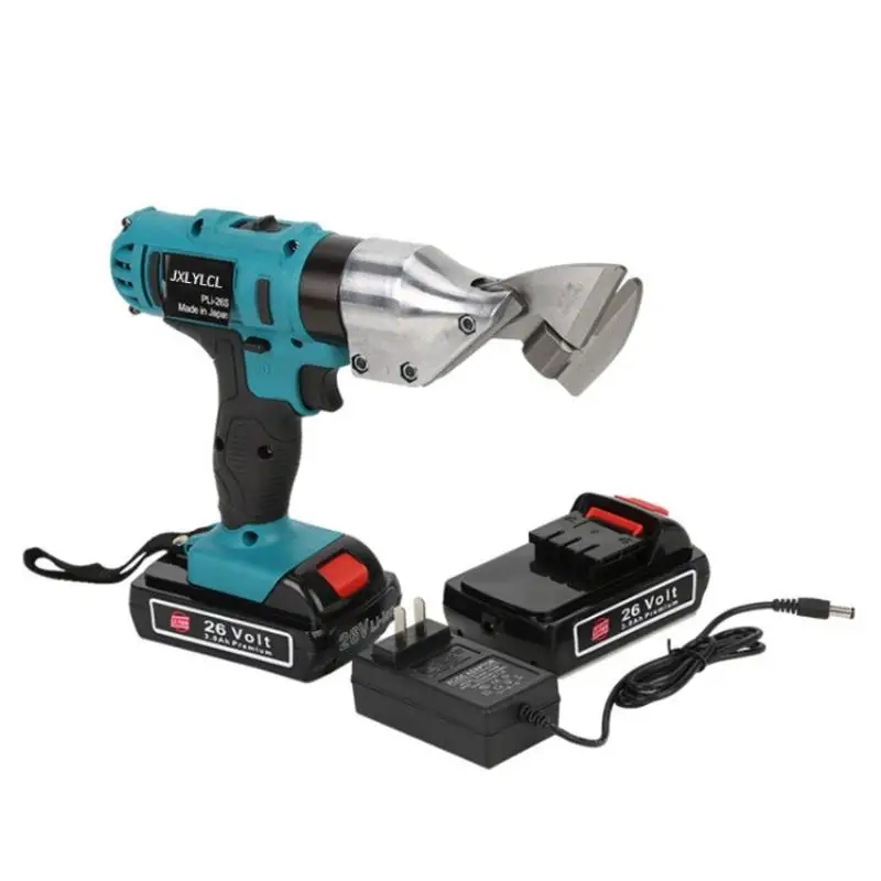 26v 2 Battery Li-ion Cordless Electric Scissor Metal Sheet Shear Cutter ...