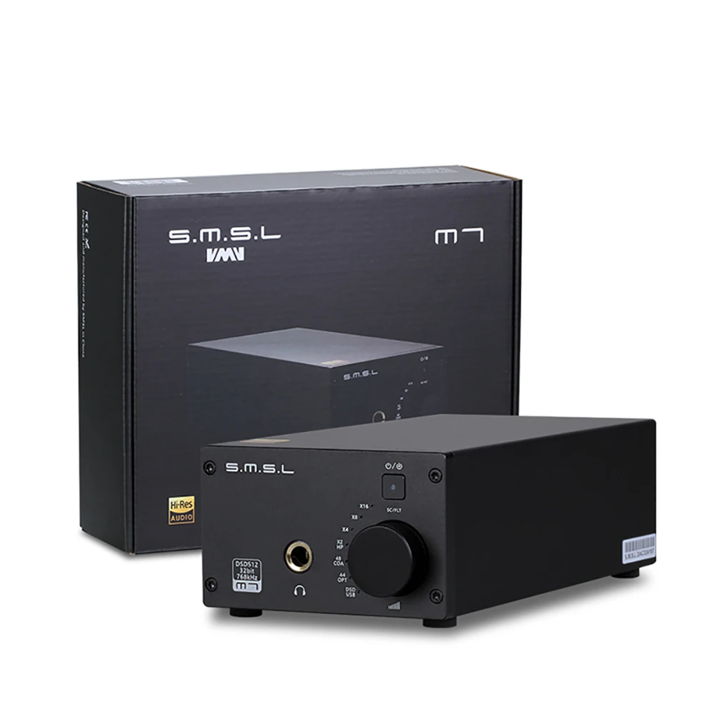 SMSL M7 AK4452 32Bit x2/768 khz DSD512 DAC USB com Fone De Ouvido de Alta Fidelidade de Áudio ...