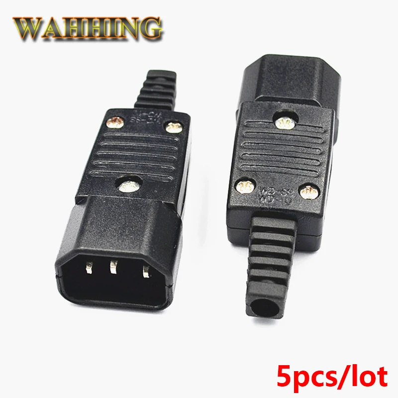 Iec 320 C8 IEC C14 Male Power Connector | 3-Pin Rewirable Plug | 10A ...