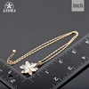 AZORA Sunflow Design Gold Color Gold Stellux Austrian Crystals Paved Pendant Necklace TN0003 ...