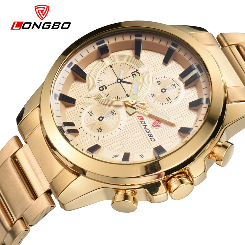 Reloj Longbo Military Men Watch Stainless Steel Sports Quartz Watches ...