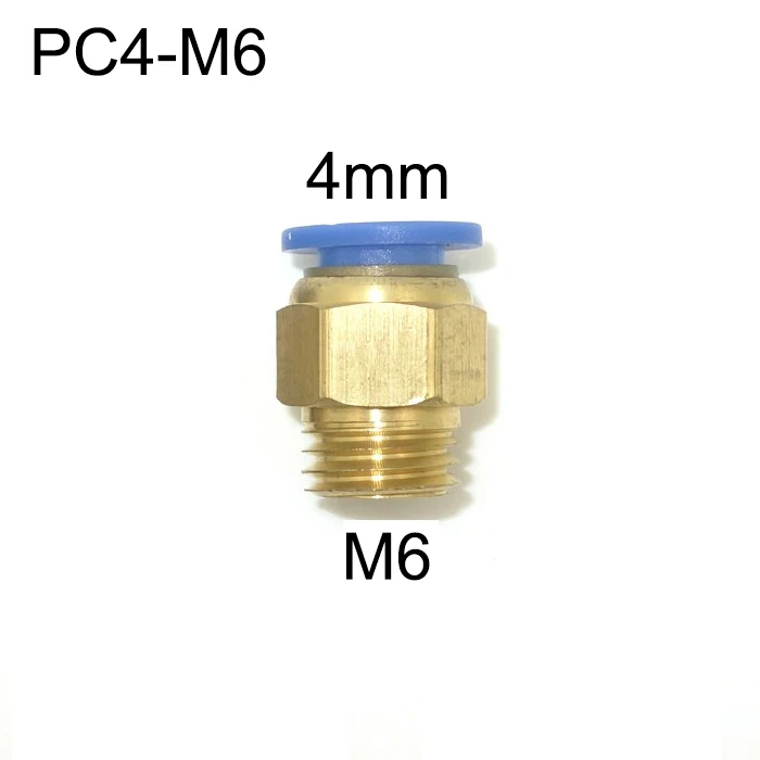 4mm Tube To M6 Male Thread Straight One Touch Coupling Pneumatic Push ...