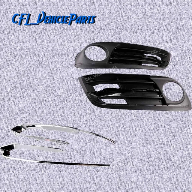 x4 Front Bumper Fog Light Chrome Grill Trim 51117342389 51117342390 For ...