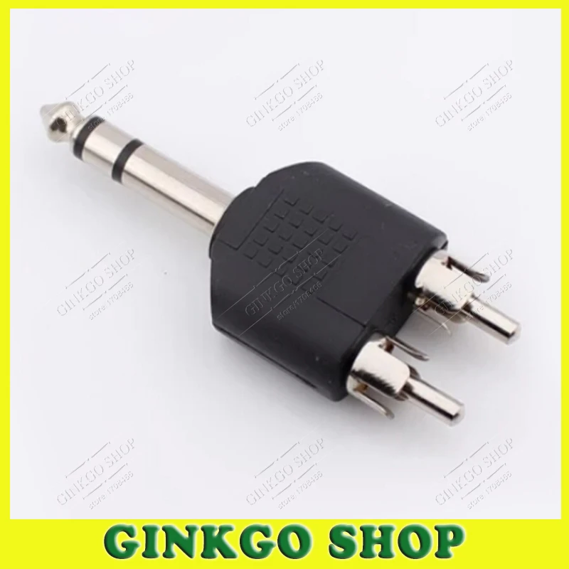 5pcs/lot Stereo 6.5mm Microphone Male Plug to Dual RCA Male Connector ...
