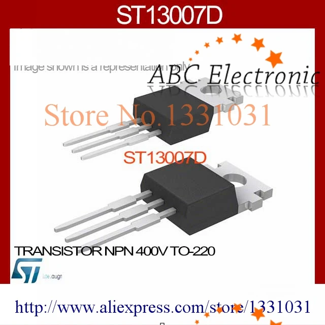ST13007D TRANSISTOR NPN 400V TO 220 ST13007D 13007 ST13007 13007D ...