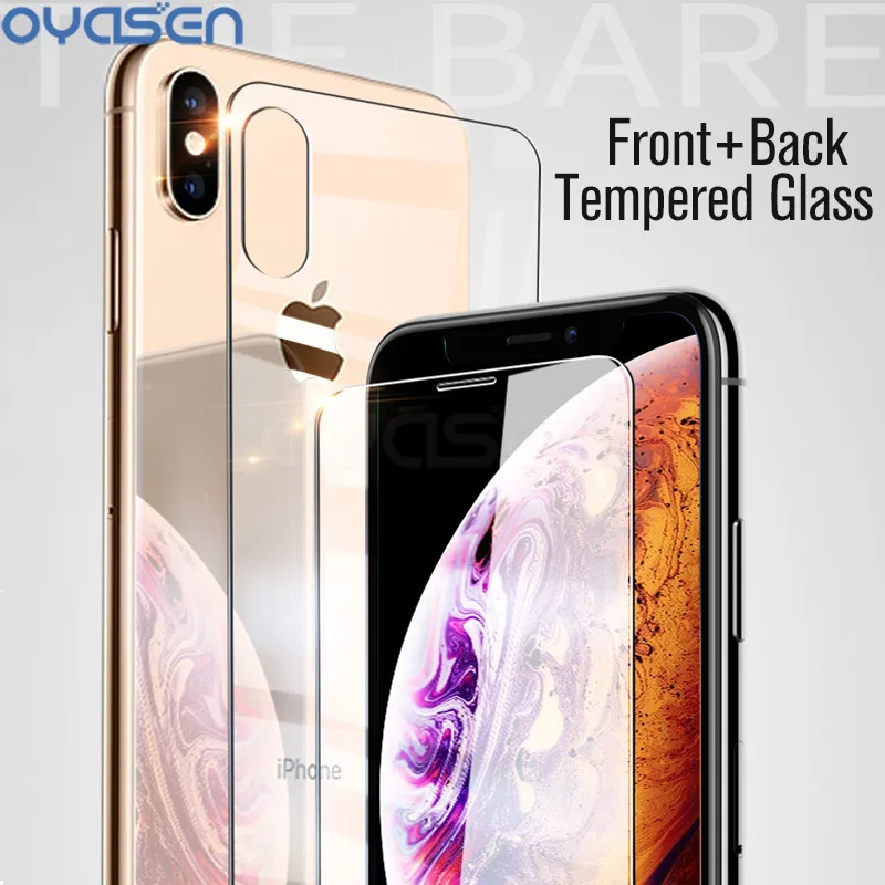 Front + Back Tempered Glass For iPhone X XR XS Max 9H Explosion proof ...