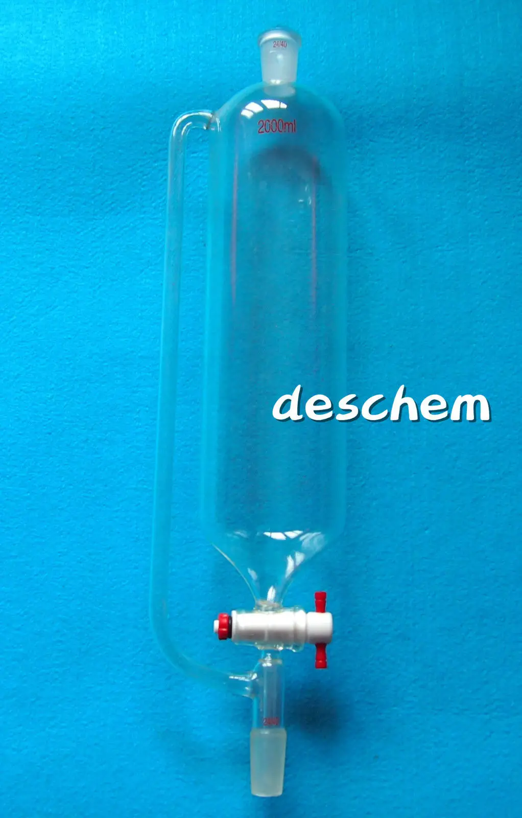 2000ml,24/40,Glass Pressure Equalizing Funnel,2L,PTFE Stopcock,Lab ...