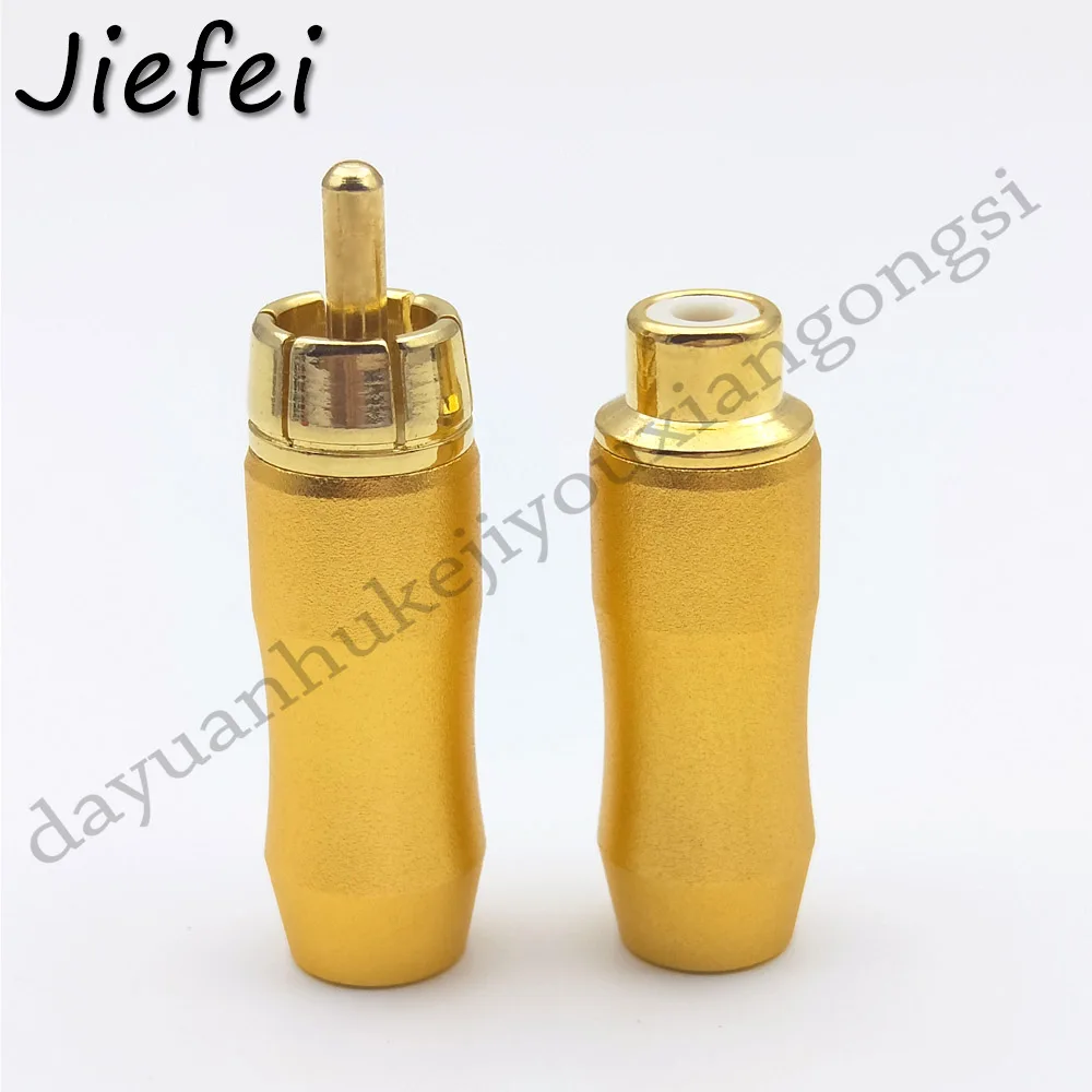 50pcs Male or Female RCA Plug Audio Video Locking Cable Connector Gold Plated soldering
