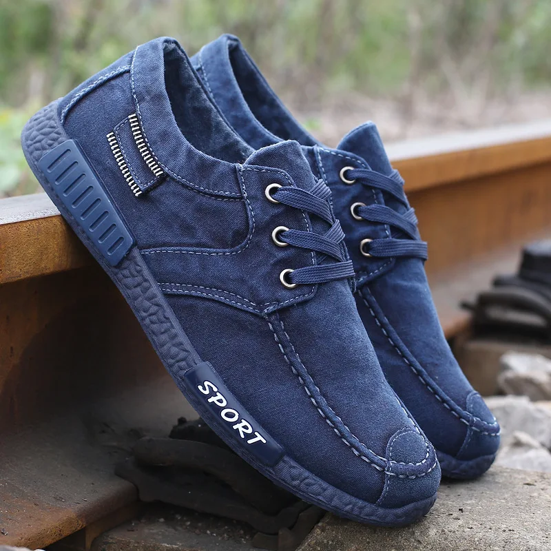 Canvas Men Shoes Denim Lace Up Men Casual Shoes New 2019 Plimsolls ...