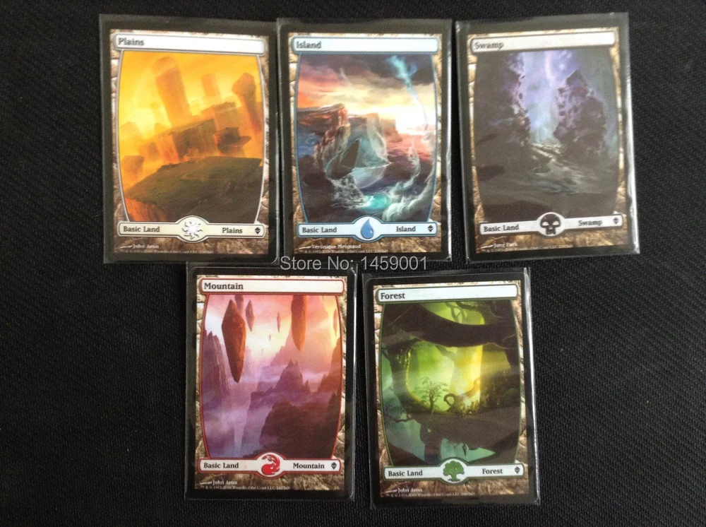 Full Art Land((Unhinged Basic Land) 40pcs/lot Customized magic the ...