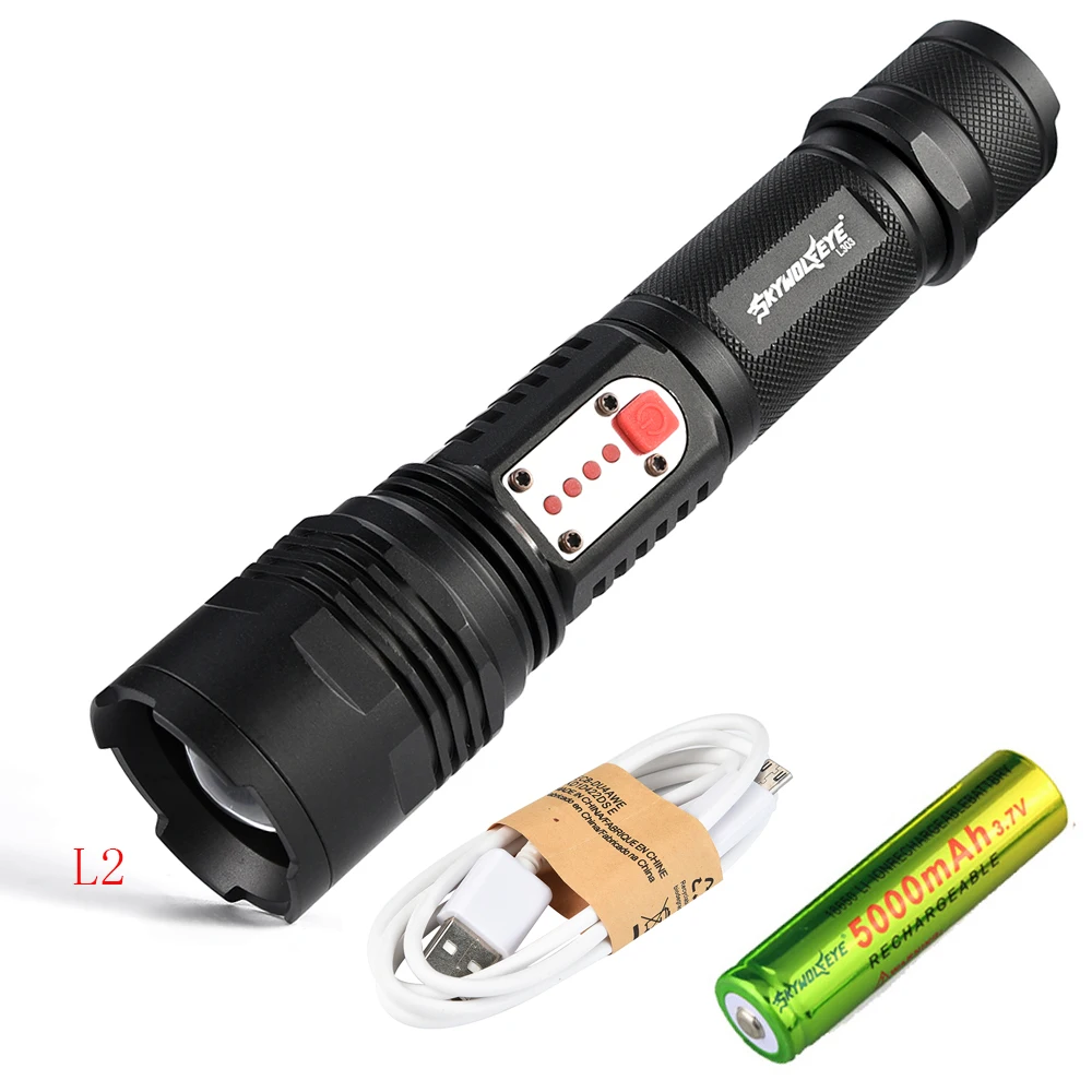 High Power Portable Zoomable Multi function 4000LM L2 LED USB 18650 ...