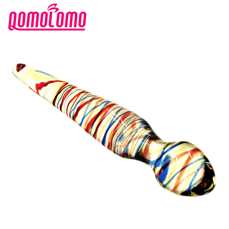 Qomolomo Glass Dildo Av Rod Dildos For Women Anal Glass Dildo Anal Plug