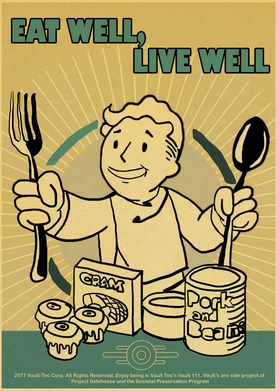 Game Fallout 4 Kraft Paper Print Painting Retro Poster Home Wall ...