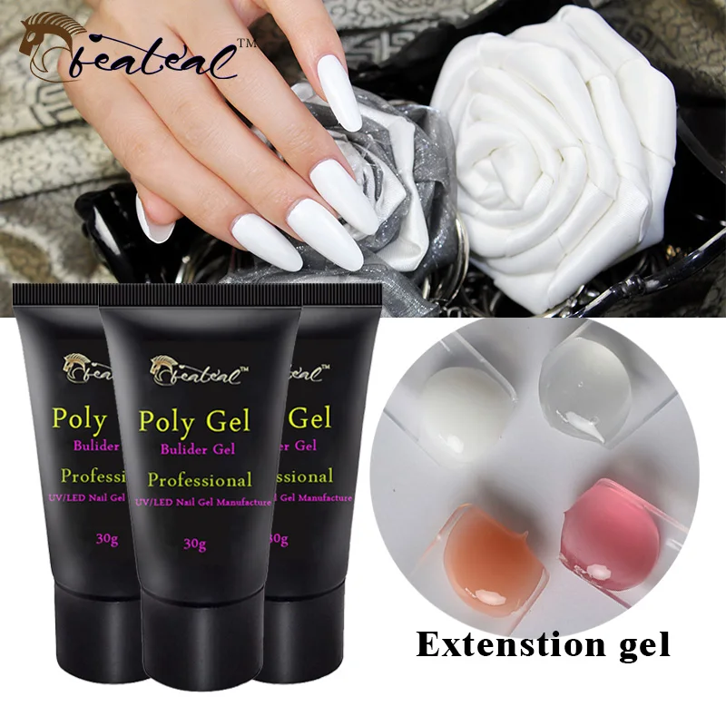 Beateal Poly Gel Kits Nail Art French Nail Art Clear Camouflage Color Nail Tip Form Crystal UV ...