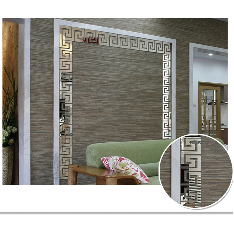 Home Decor 10pcs Acrylic Mirror Tile Stickers Wall Decal DIY Living ...