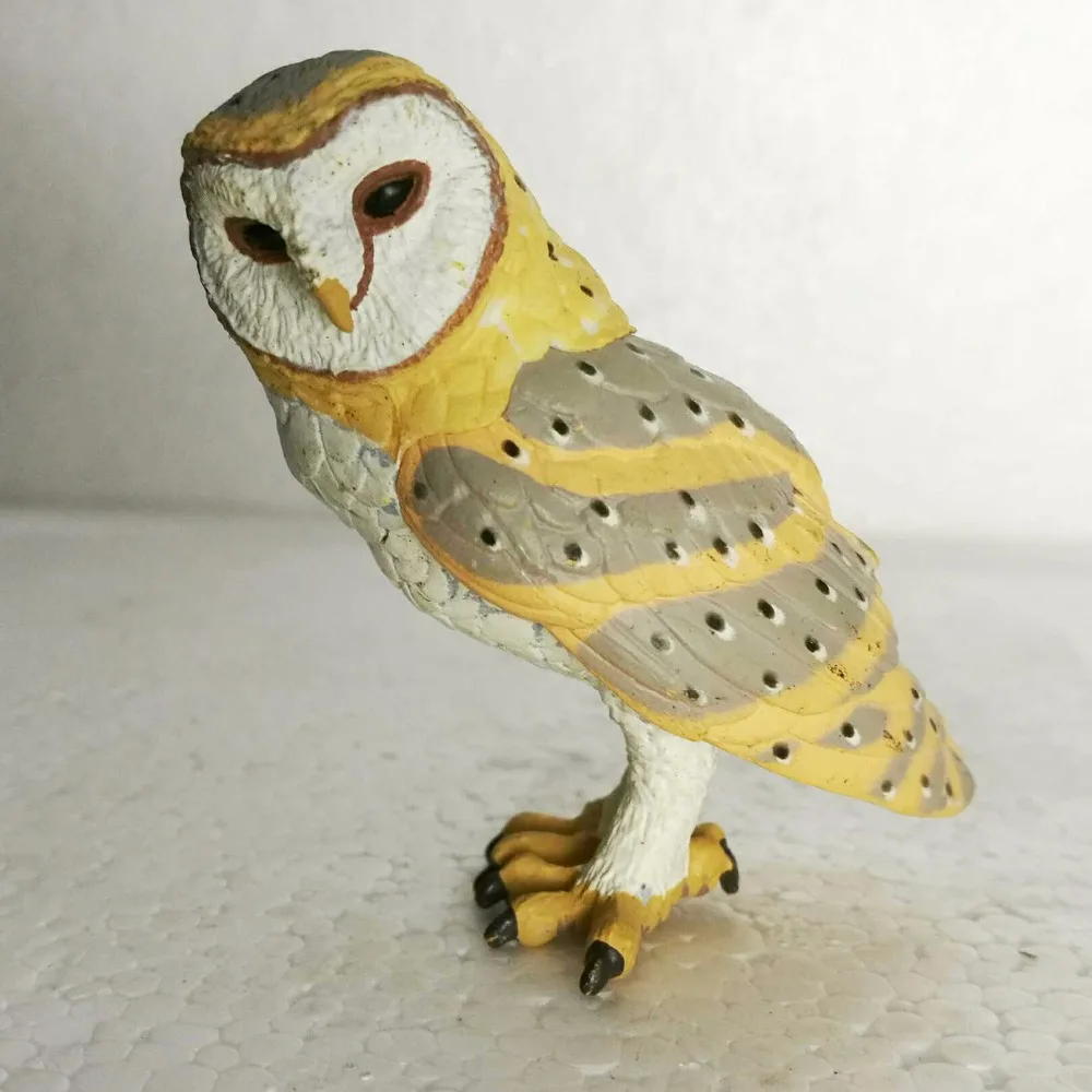 pvc figure bird model toy The owl Tyto alb monkey face eagle owl ...