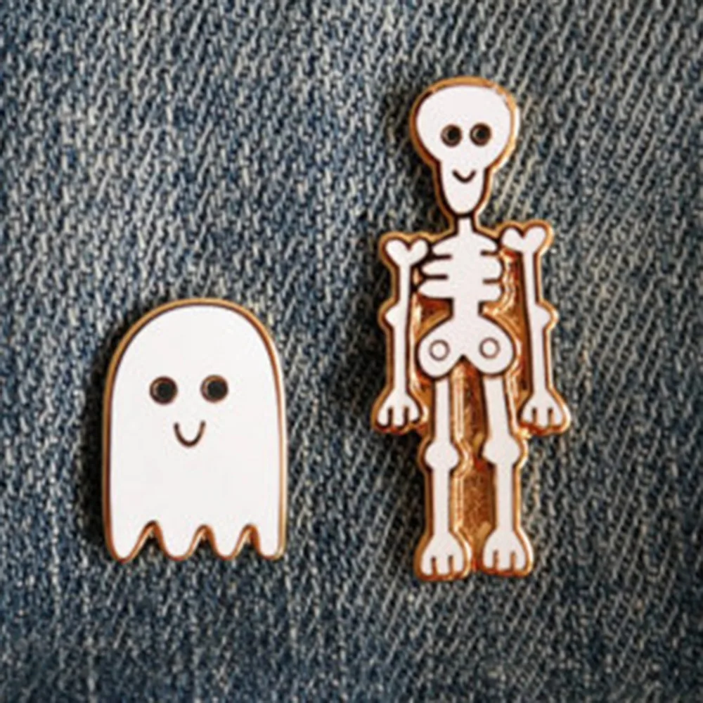 New Creative Brooches And Pins Ghost Skull Pin Punk Brooch Gothic ...