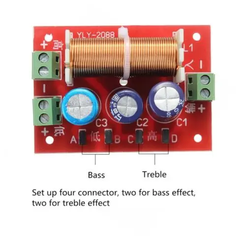 【KAMDSS015】Adjustable Treble/Bass Frequency Divider 2 Way Speaker Audio ...