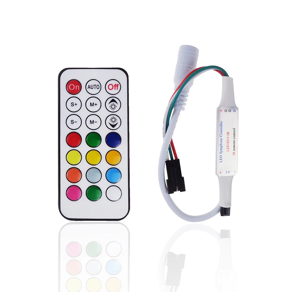 DC 5V Controller 21 Keys IR Wireless Remote Control WS2812 Series Led ...