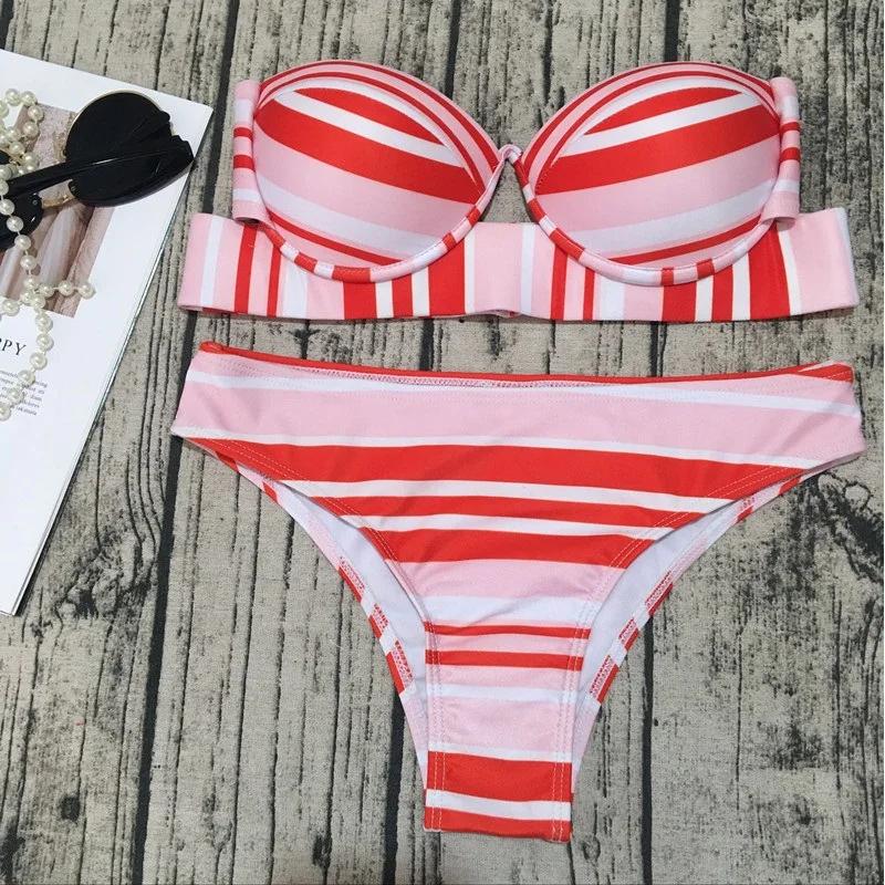 Bonitakinis Push Up Bra Bikini Set Sexy Women 4 5 Cup Swimsuit Swimwear