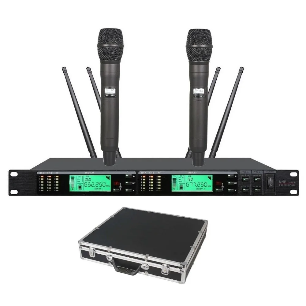 Bolymic Dual Wireless Microphone System True Diversity Vocal Karaoke ...