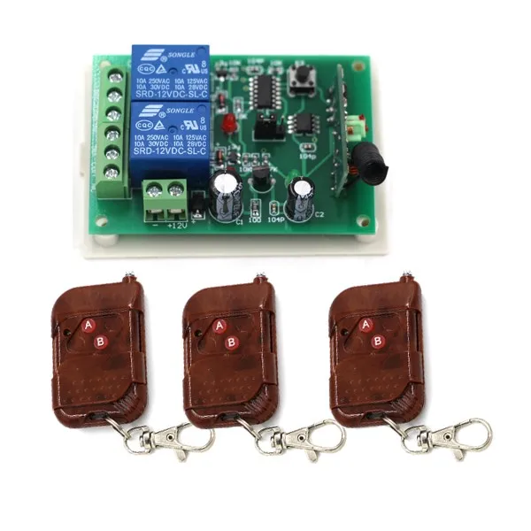 12v 10a 2ch Wireless Switch System Receiver Kit Board And Smart Home ...