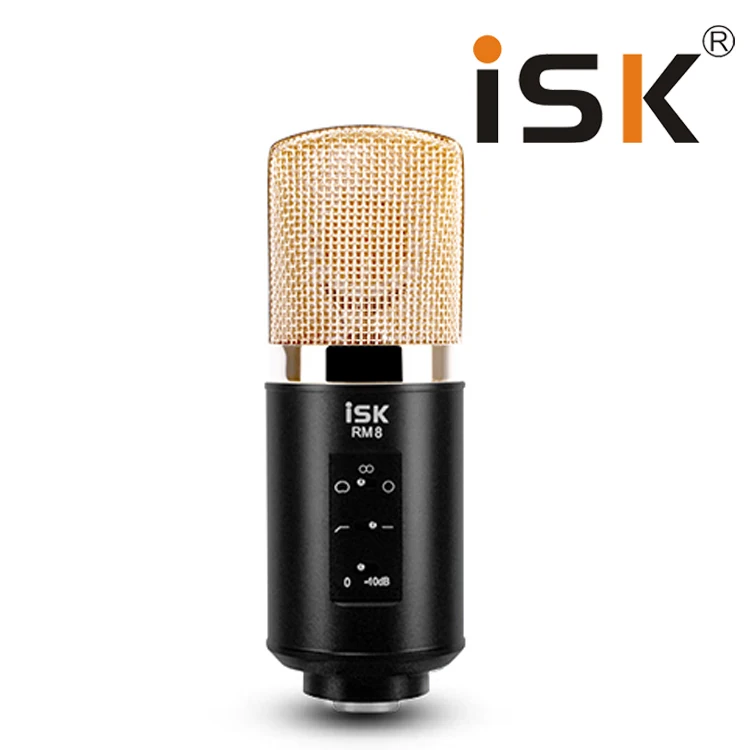 Isk Rm-8 Professional Condenser Microphone System Shock Mount+pop Filter Mic For Broadcasting ...