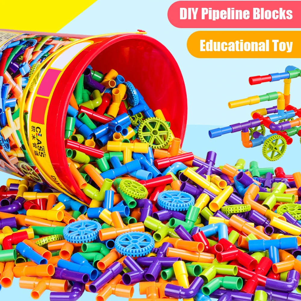 38-306pcs Educational DIY Water Pipe Building Blocks Assembling ...