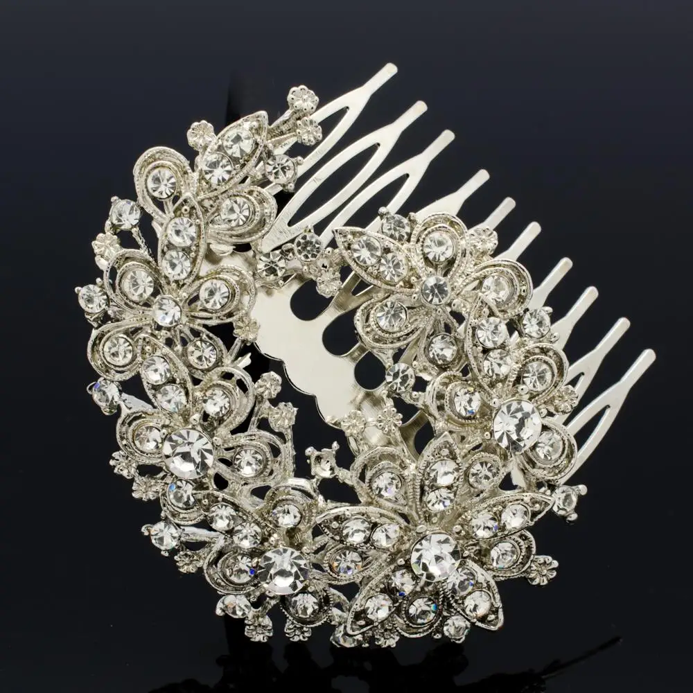 Rhinestone Crystal Hairpins Comb Flower Headband For Women Party Wedding Hair Accessories