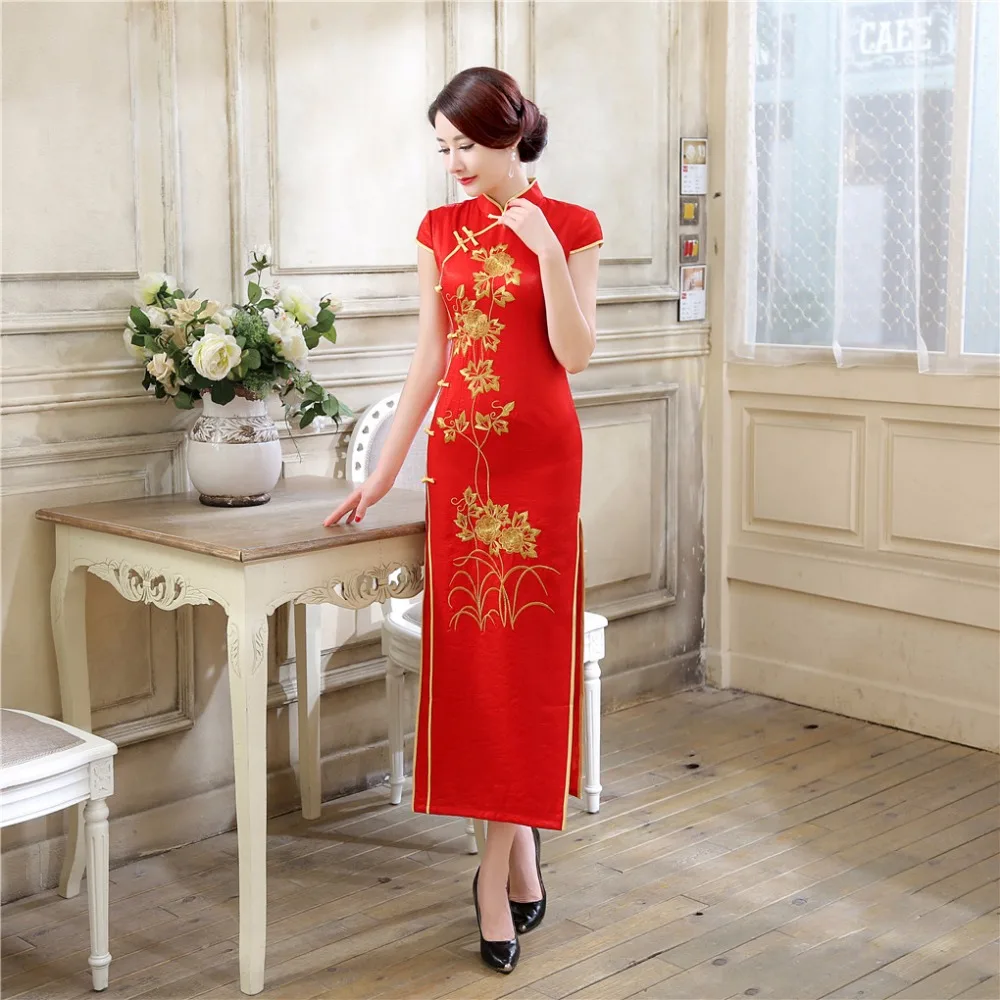 Shanghai Story Red Wedding Cheongsam Dress Chinese Traditional ...