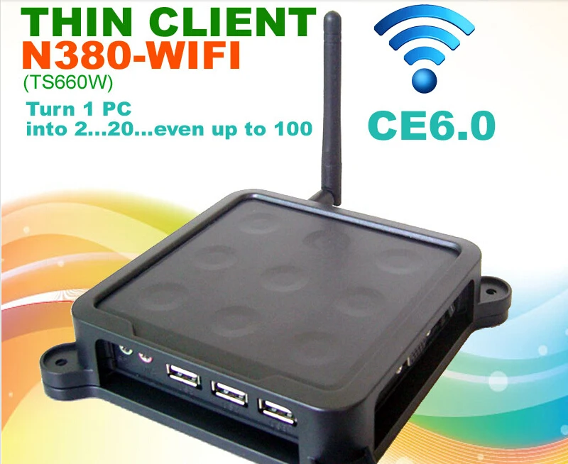 N380 with wifi Black Nine Dots WIFI MINI PC CE 6.0 Thin Client Flash XP ...